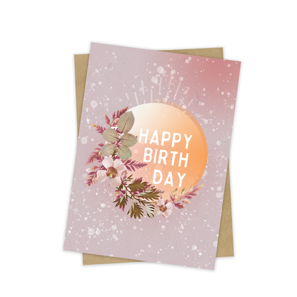 Mini Happy Birthday Moon Greeting Card | Papaya – English Country Market