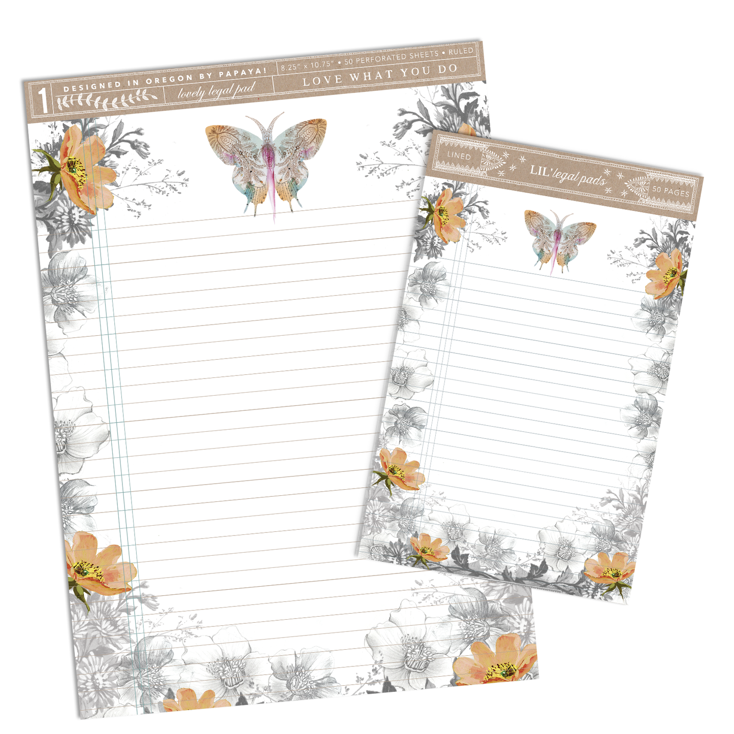 Paisley Butterfly Legal Pad | Papaya – English Country Market